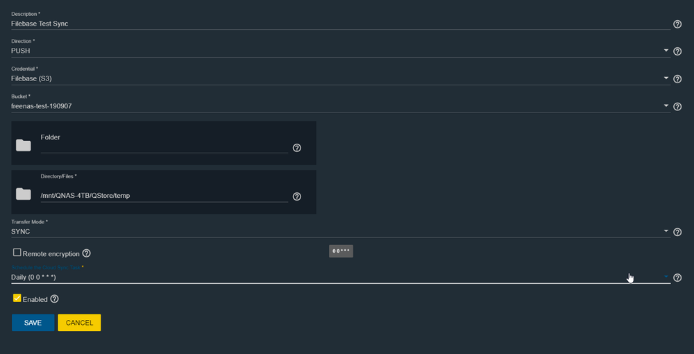Configure FreeNAS to Backup To Filebase