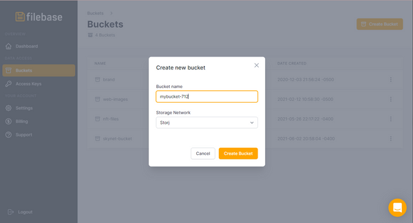 How to Create and Manage Buckets on Filebase