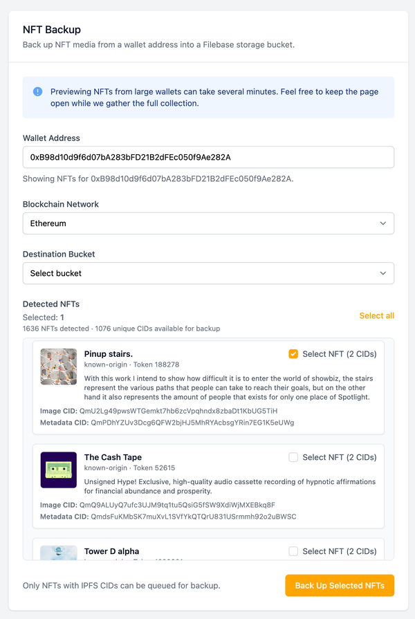 Introducing NFT Backup - Effortless, Multi-Chain NFT Preservation